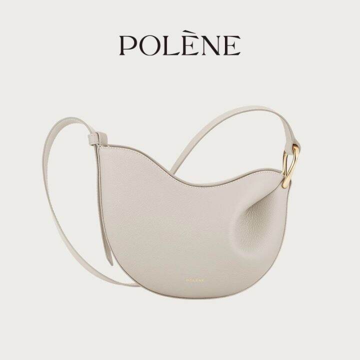 Polene Polene Tonca-Chalk White Lychee Cowhide Messenger Bag12312 | Lazada