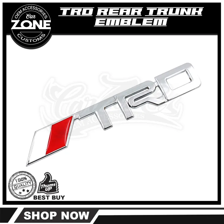 TRD Rear Trunk Emblem (Chrome) Metal | Lazada PH
