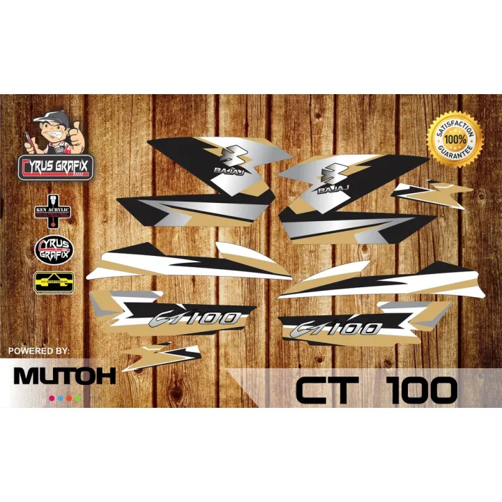 Promotions BAJAJ CT 100 STOCK SET GLOSSY DECALS STICKER | Lazada PH