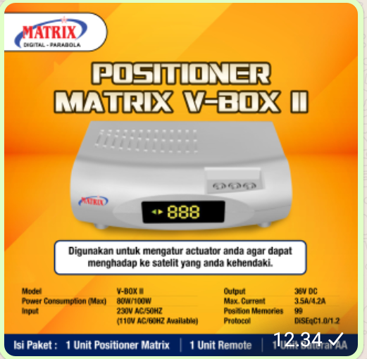 Positioner Pengendali Actuator Penggerak Antena Parabola Merk MATRIX V ...