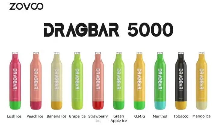 Dragbar 5000 Disposable Rechargeable Vapes 5% Nic Level - 5000 Puffs ...