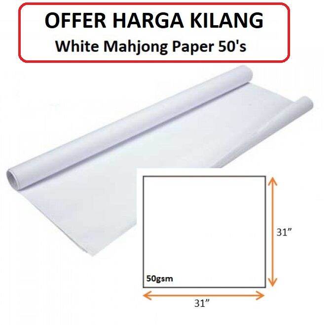 MAHJONG PAPER 31" X 31" , WHITE MAHJONG PAPER | Lazada