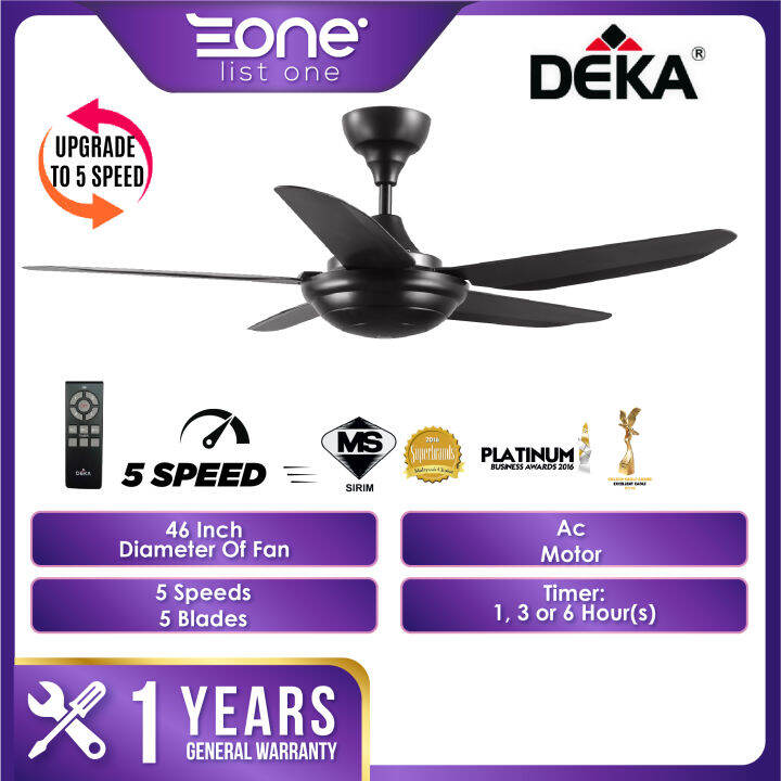 DEKA KRONOS BABY 10S (GM) 46 INCH 5 SPEEDS 5 BLADES CEILING FAN GUN ...