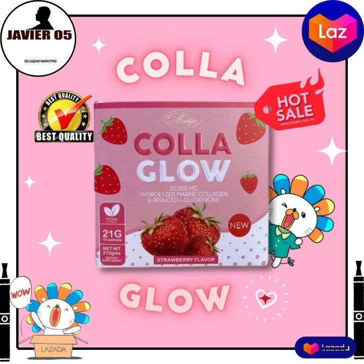 Colla Glow Hydrolyzed Marine Collagen Drink Powder Juice L Glutathione ...