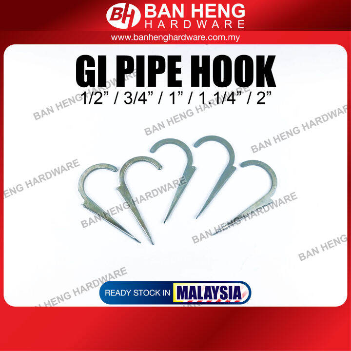 5 PCS GI Pipe Hook 1/2"/ 3/4"/ 1" / 1.1/4" / 2" Pipe Clip Pemegang Paip ...