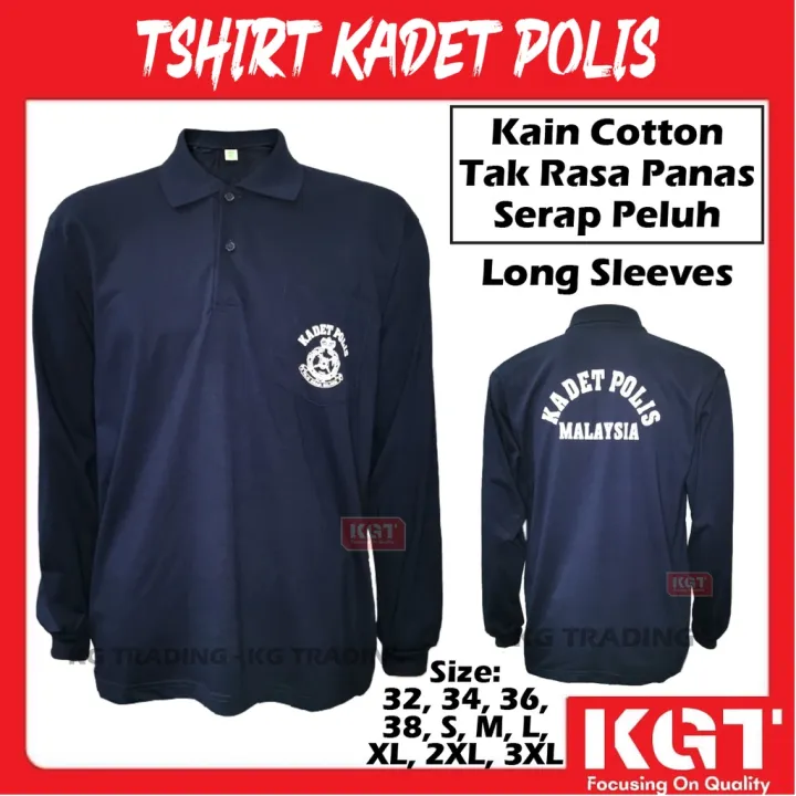 T-SHIRT UNIFORM KADET POLIS LENGAN PANJANG (BAJU TSHIRT KOKURIKULUM ...