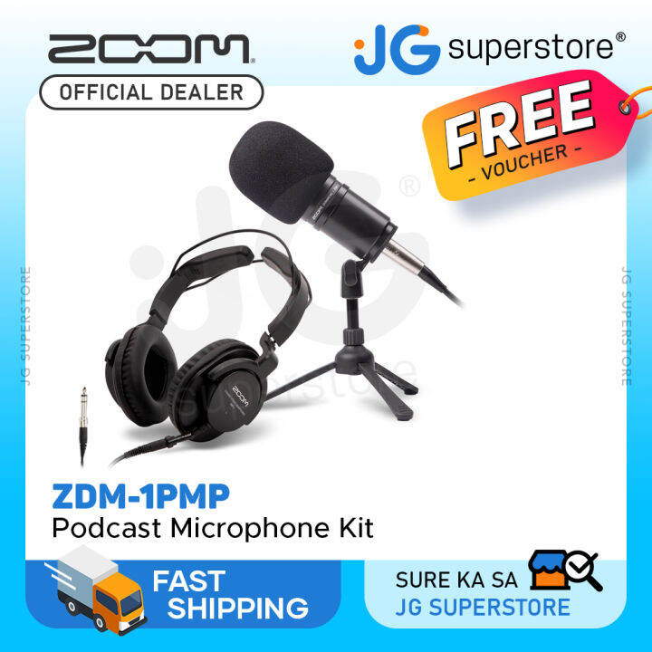 Zoom ZDM-1PMP Podcast Microphone Kit for Professional Quality Sounding ...