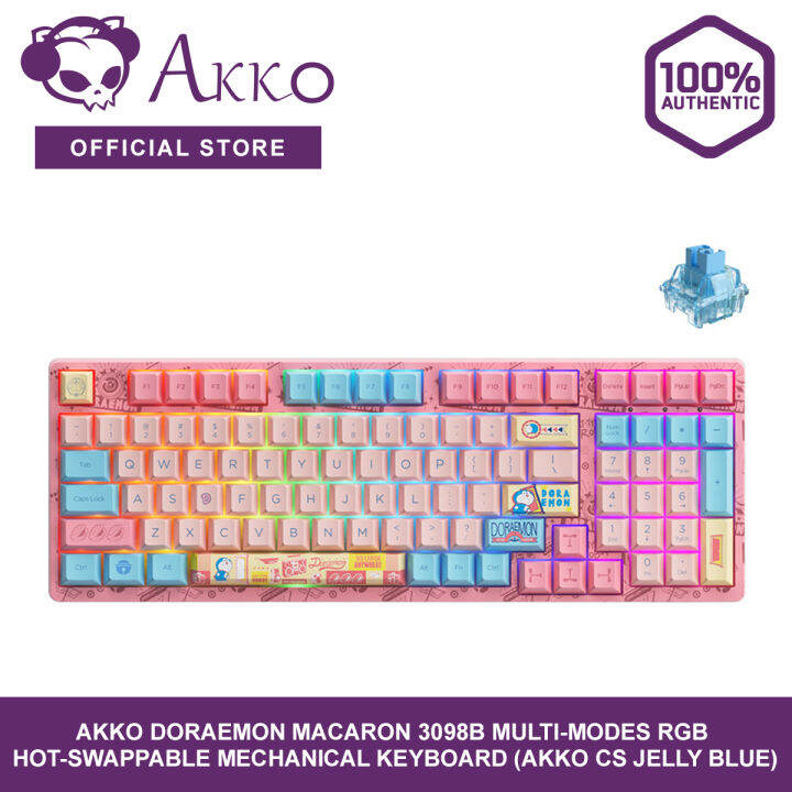 Akko Doraemon Macaron 3098B Multi-Modes RGB Hot-Swappable Mechanical ...