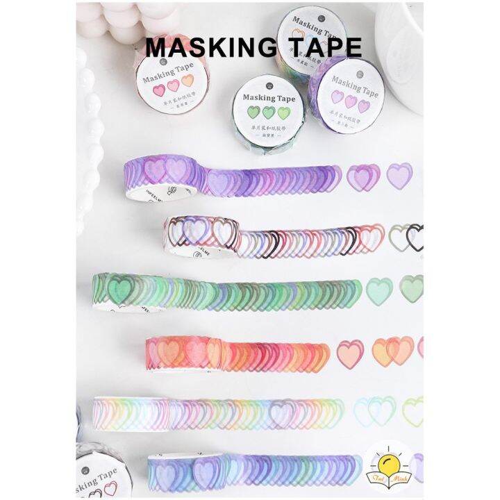 Cuộn 100 sticker trái tim dán trang trí sổ tay, take note, bưu thiếp ...