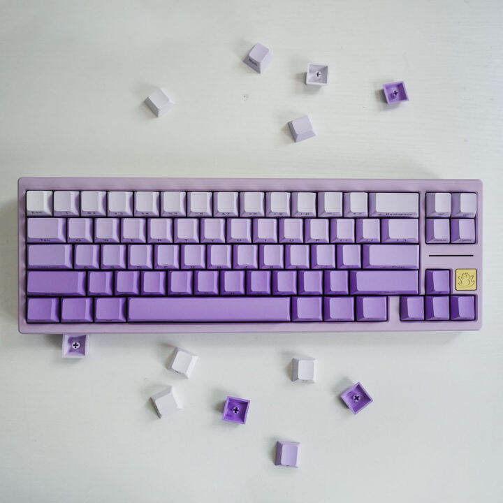 Purple Gradient Keycaps PBT Dye-sub Cherry Profile Keycap Custom ...
