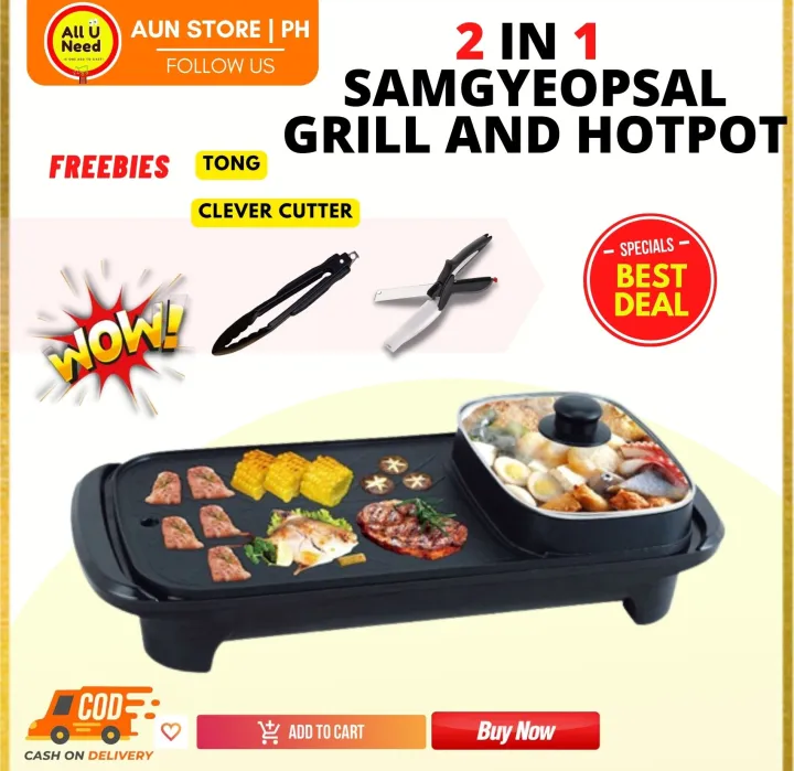 2 in 1 Electric Grill & Hot Pot (Original Samgyupsal Grill) + Clever ...