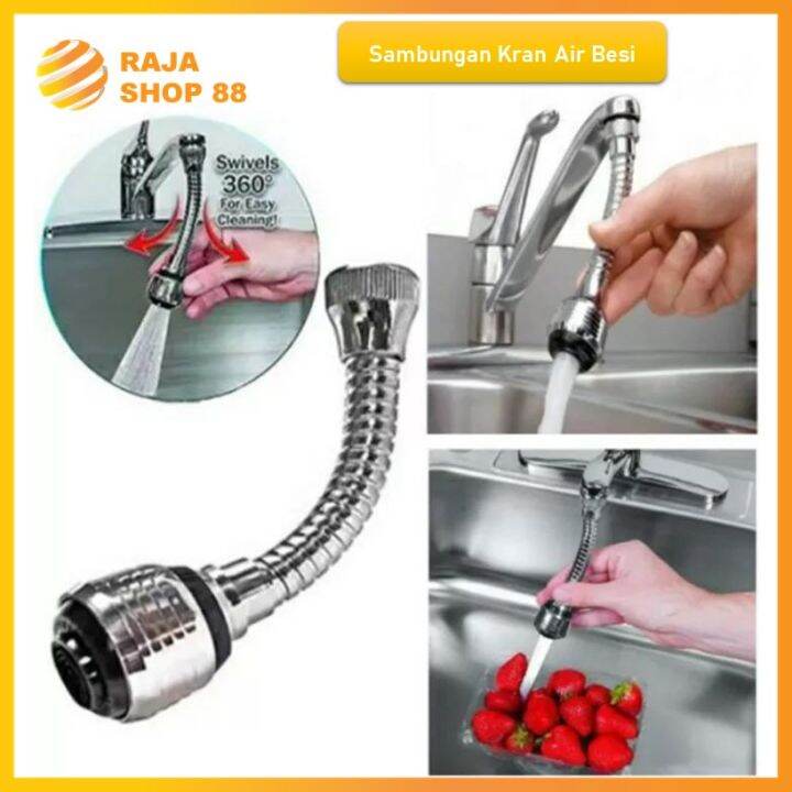Sambungan Kran Air Besi Praktis Flexible 360 Derajat Sambungan Kran Air ...