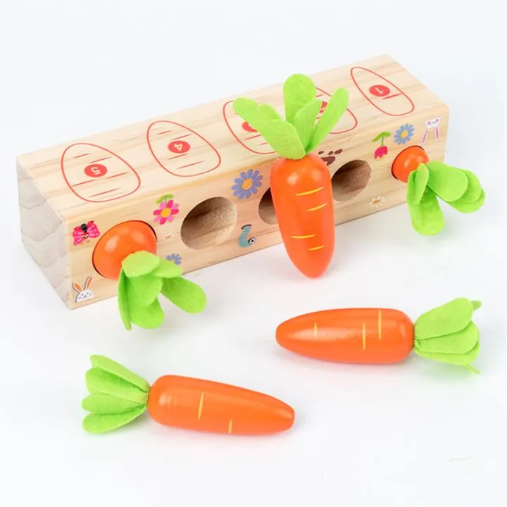 Wood Carrot Game for Kid Wood Educational Toy for Children Preschool ...