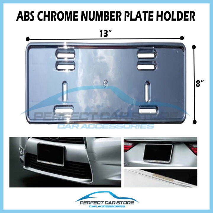Plastic ABS Chrome Number Plate Holder Licence Plate Frame (13 x 8inch ...