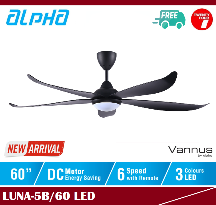 ALPHA Vannus - GRAND LUNA LED 5B 60 Inch DC Motor Ceiling Fan with 5 ...