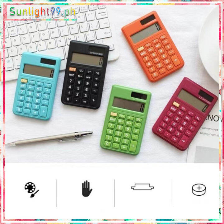 Mini electronic calculator 8 digits display,solar/battery,school/office ...