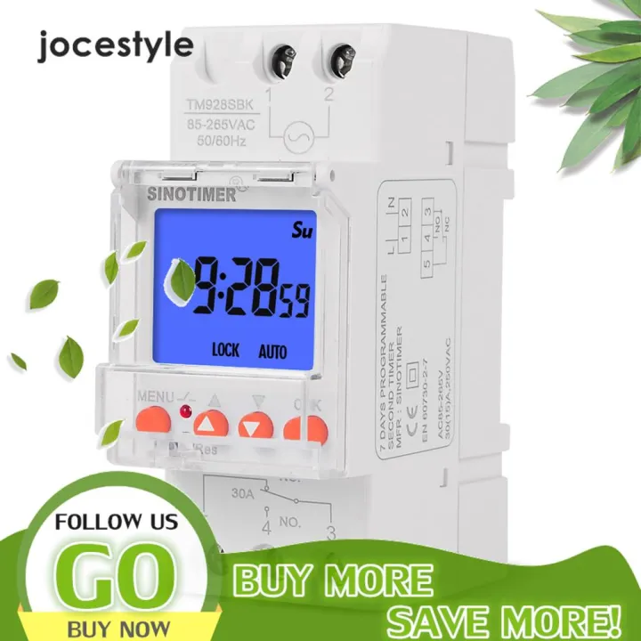 Weekly Programmable Digital Timer Switch LCD Time Relay DIN Rail Mount ...