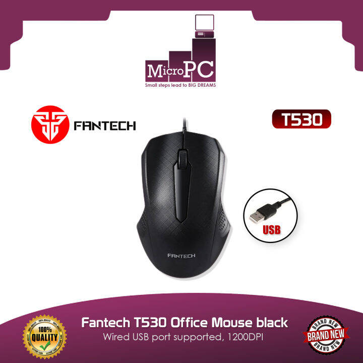 Fantech T530 Office Mouse black, Wired USB port supported, 1200DPI ...