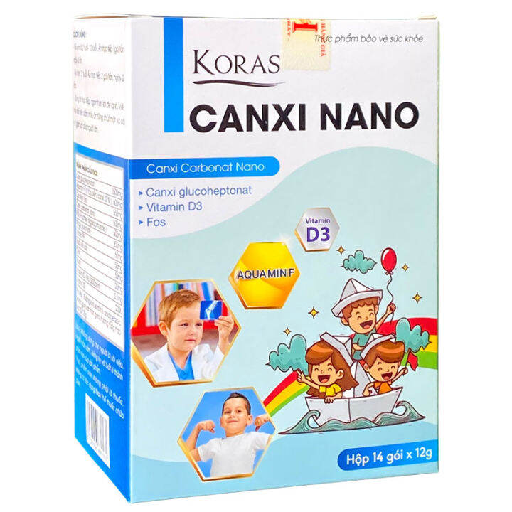 Koras Canxi Nano (Thạch & Tảo biển), hỗ trợ bổ sung canxi, vitamin D3 cho cơ thể ( Hộp x 14 gói ...