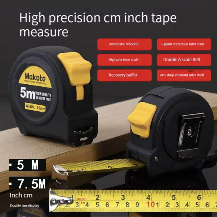 5M/7.5M Steel Measuring Tape Fluorescerous steel tape Industrial Auto Lock Steel Tape Measure ...