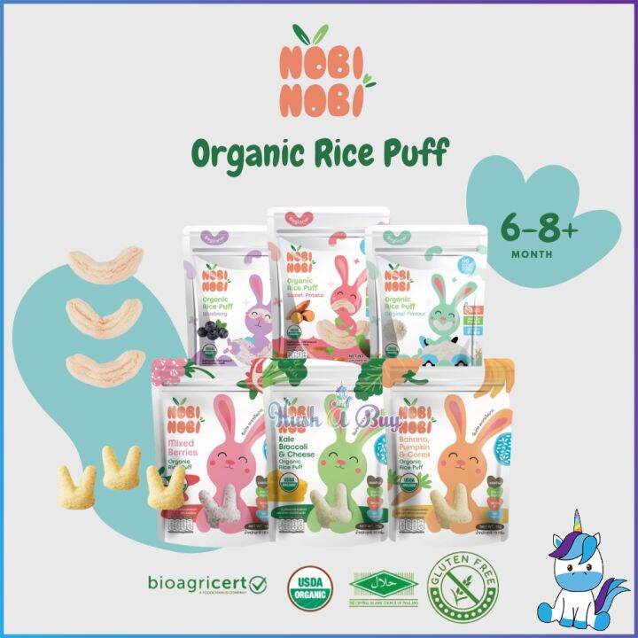 Nobi Nobi Rice Puff 15g/ 40g for 6M+/ 8M+ | HUSHABUY | Lazada
