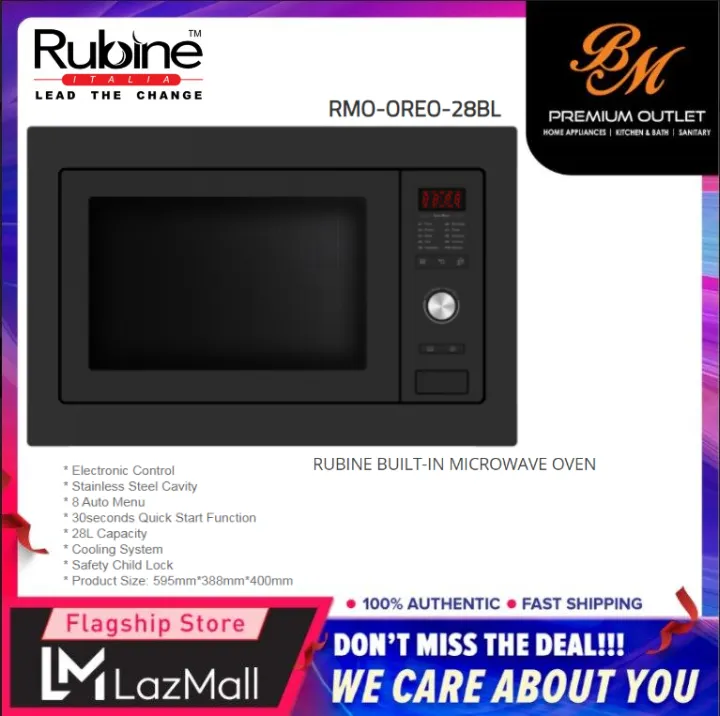 RUBINE [ RMO-OREO-28BL ] Built-in Microwave Oven with Grill Function ...
