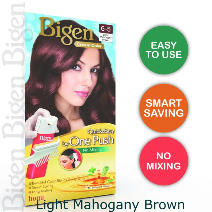 Bigen Cream Color "One Push" - Light Mahogany Brown - Hair Color ...