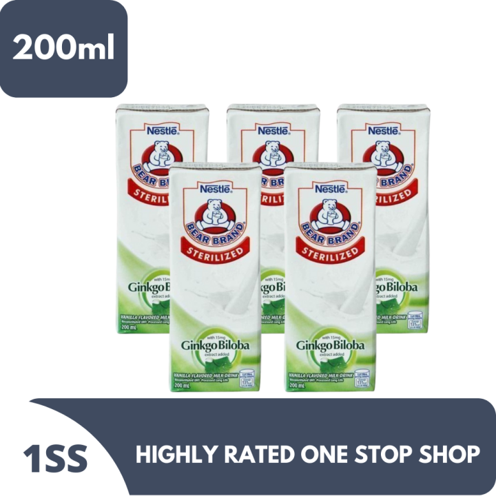 Nestle Bear Brand Sterilized Gingko Biloba 200ml x 5pcs | Lazada PH