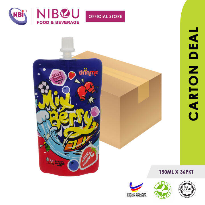 Nibou (NBI) Drinme Fruit Drink with Jelly & Vitamin C (150ml x 36) | Lazada