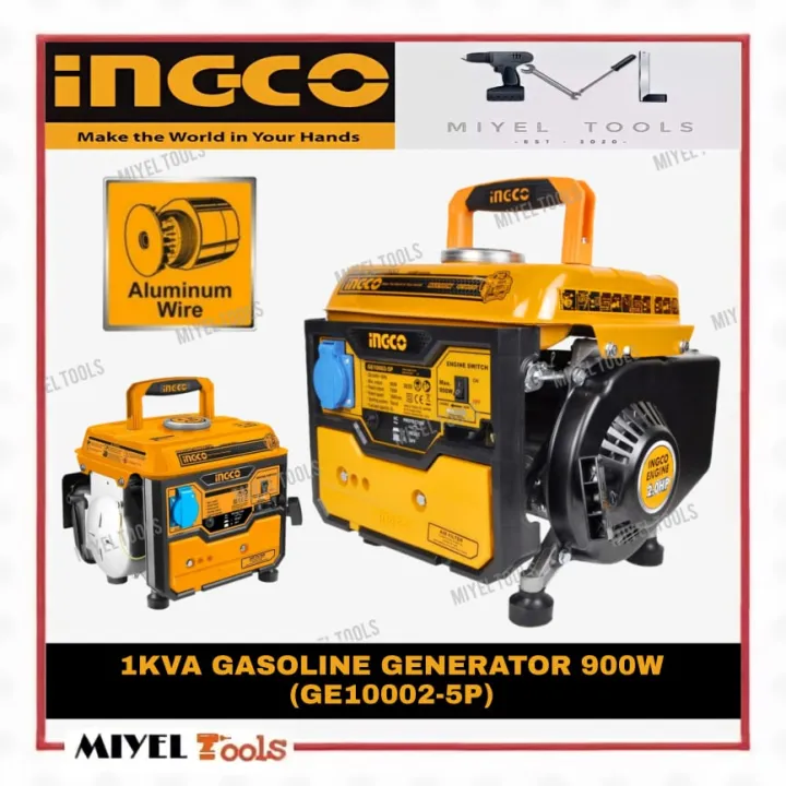 INGCO 900W 1KVA Portable Gasoline Generator 2 Stroke Engine Open Type ...