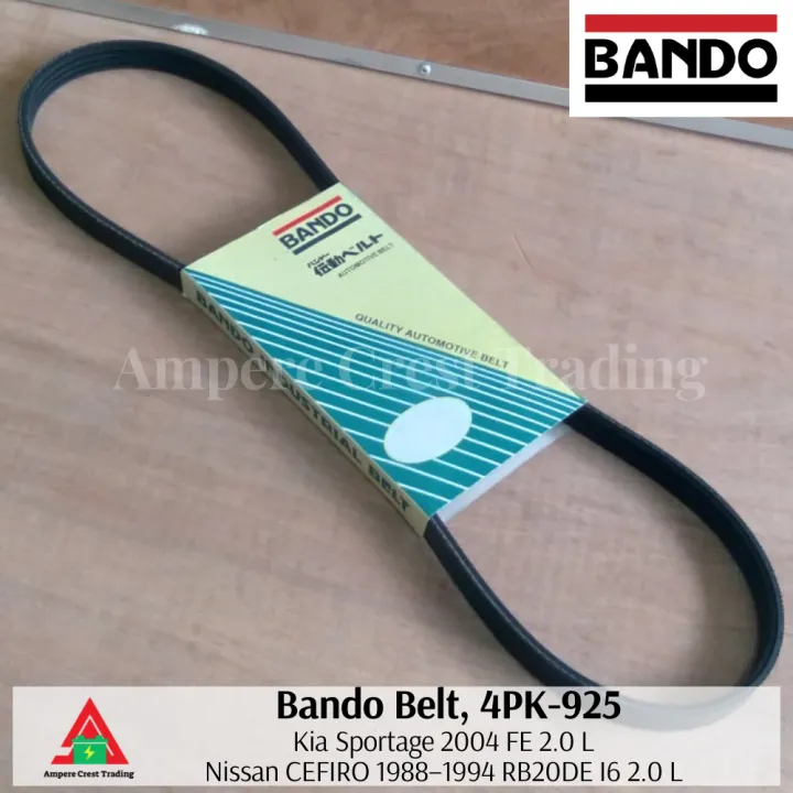 Bando Belt 4PK-925 for Kia Sportage 2004 2.0L, Nissan CEFIRO 1988–1994 ...