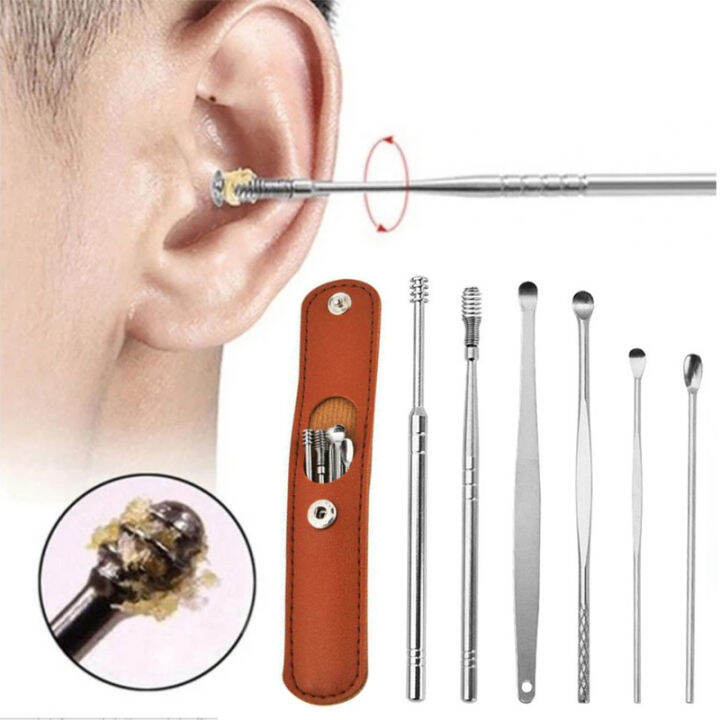 Innovative Spring Ear Wax Cleaner Tool Set with Storage Bag Ear Care ...