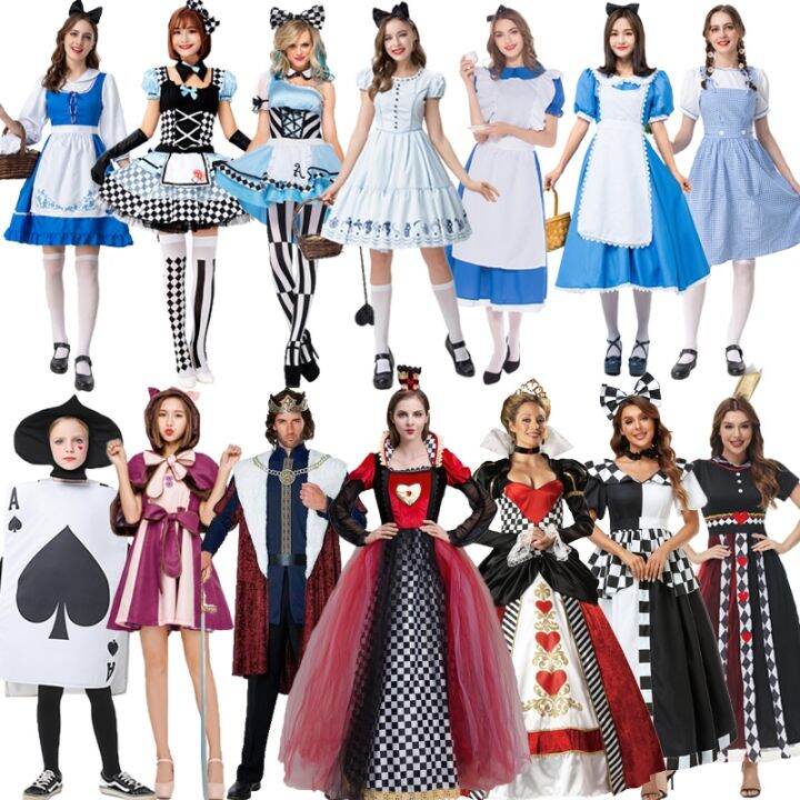 Alice in Wonderland costumes drama red and white queen cos suit ...