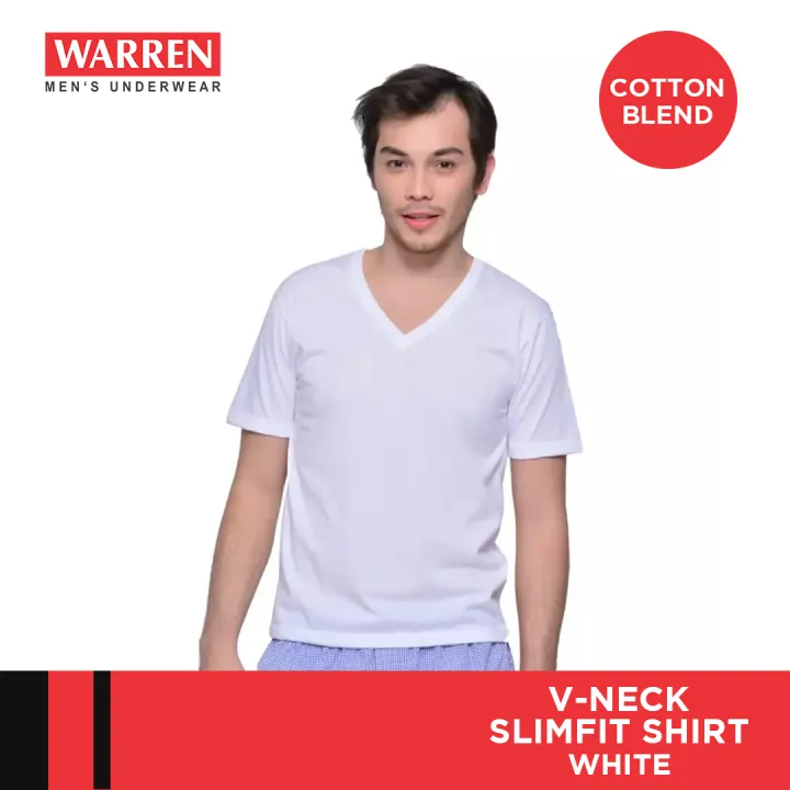 Warren Underwear 1-1739W V-Neck Slimfit Shirt (White) | Lazada PH