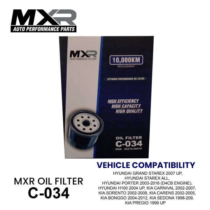 MXR OIL FILTER FOR KIA CARNIVAL 2002-2007, KIA SORENTO 2002-2009, KIA ...