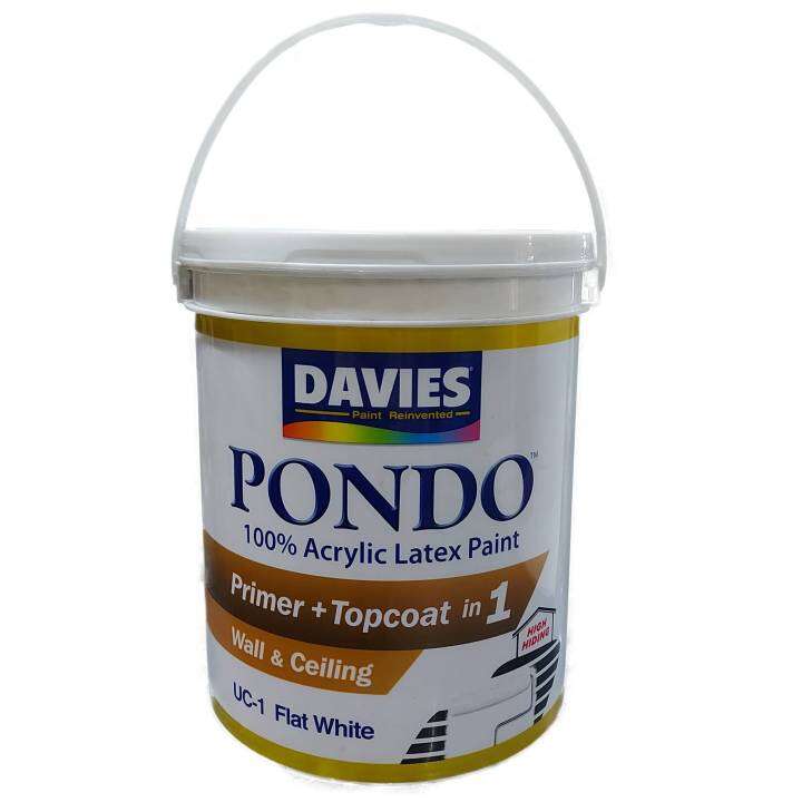 Davies Pondo Acrylic Latex Paint UC-1 Flat White - 4L | Lazada PH