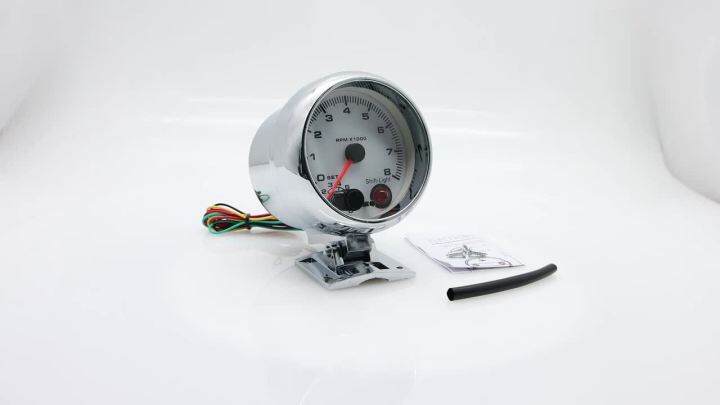 95มม. Rpm Counter สีขาวไฟฟ้า Tachometer RPM Gauge ภายใน Shift Light 4 6 ...