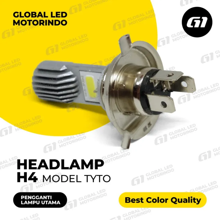 LAMPU DEPAN/HEADLAMP LED H4 (MODEL TYTO) ARUS AC/DC Murah | Lazada ...
