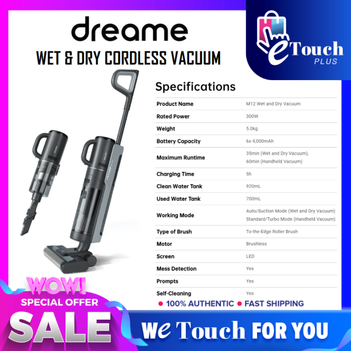 Dreame M12 Wet and Dry Handheld & Cordless Vacuum Cleaner combo 3 in 1 ...