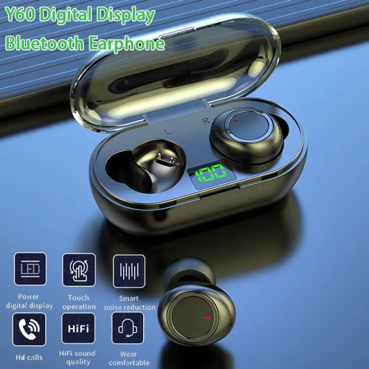 【COD】Zseltop Y60 LED Digital Display Wireless Bluetooth Earphones Noise ...