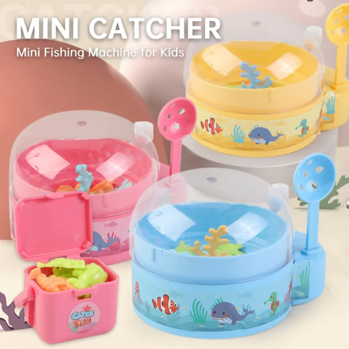 Mini Fish Catcher Toy Mini Claw Machine For Kids Micro Figure Egg Hand ...