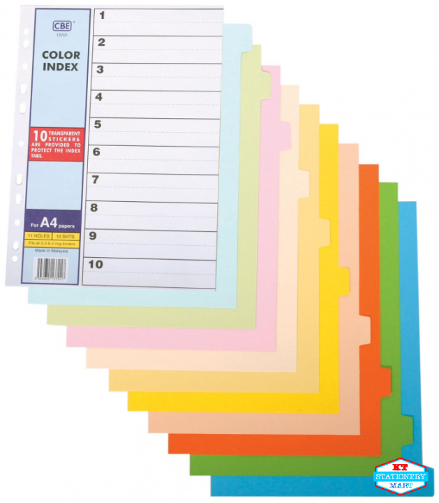 Index Divider - Paper - 10's Colour - CBE 907-10 | Lazada