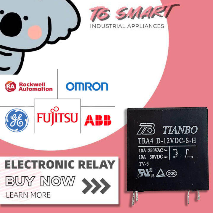TIANBO Relay TRA4 D-12VDC-S-H 10A 12V 4 pins | Lazada PH