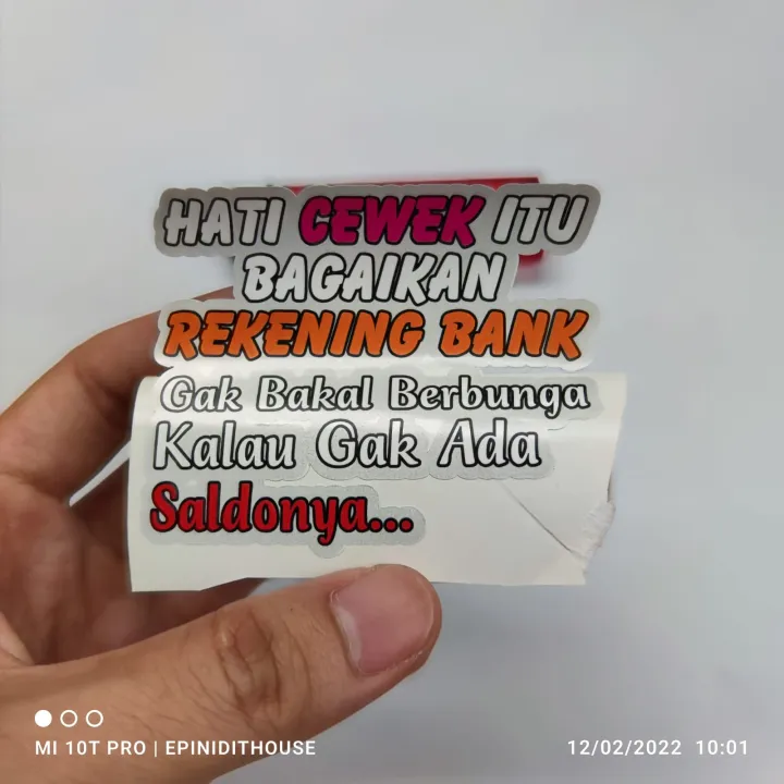 Stiker Hati Cewek Bunga Kata Humor Lucu Viral Nyleneh Meme Motor Helm ...