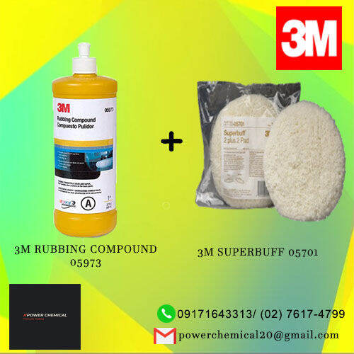 3M™ Rubbing Compound, 1 Quart, 05973 + 3M 5701 Compound Buffing Pad ...