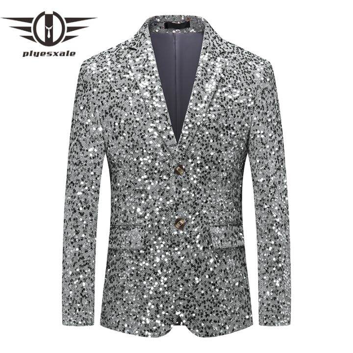 Plyesxale Gold Silver Sequin Blazers For Men Mens Jacket Party Prom ...