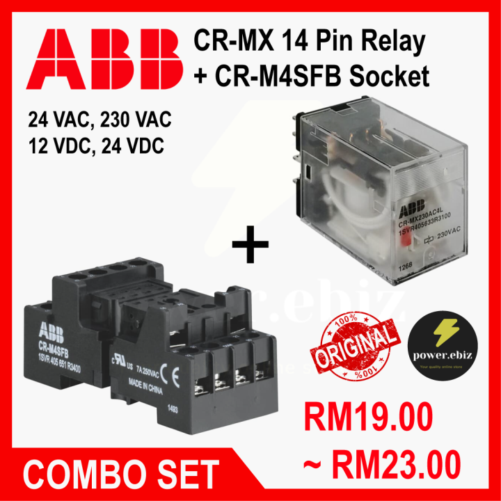 ABB CR-MX 14 Pin Relay c/w ABB CR-M4SFB Socket | Lazada