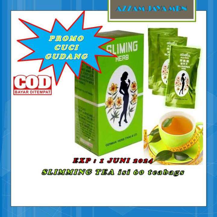 SLIMMING HERB tea teh hijau celup german herb thai isi 60 teabags ...