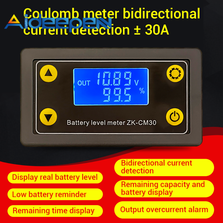 Aideepen DC 6~60V Bidirectional Current Monitoring Battery Indicator ...