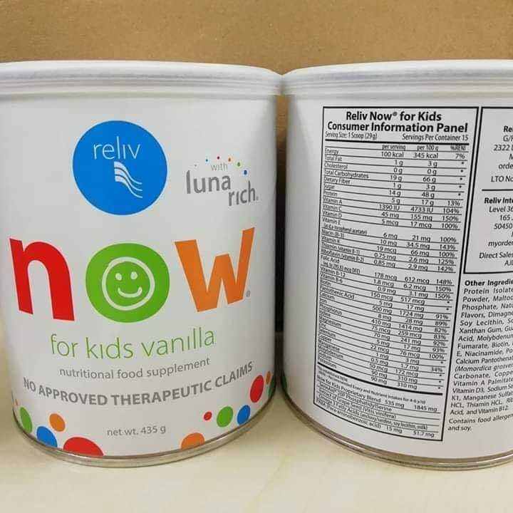 Authentic Reliv Now for Kids Vanilla with FREEBIE | Lazada PH